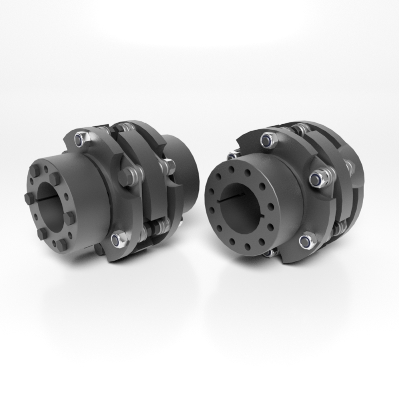 T25 50 - 5K Nm Pedestal Mount Shrink Disk Double Flex Couplings